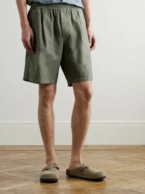 Folk Assembly Wide-leg Cotton-blend Shorts