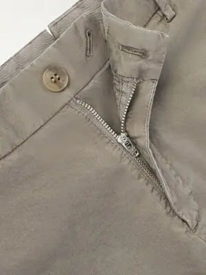 Sunspel Straight-leg Garment-dyed Cotton-blend Twill Chinos