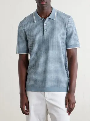 Rag & Bone Harvey Ribbed Cotton-blend Polo Shirt