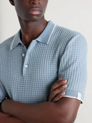 Rag & Bone Harvey Ribbed Cotton-blend Polo Shirt