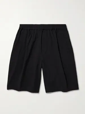 Folk Assembly Wide-leg Cotton-blend Seersucker Shorts