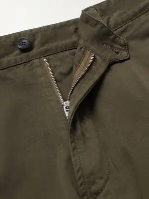 DRAKE'S Straight-leg Peached Cotton-twill Trousers