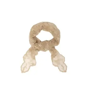 Saachi Embroidered Lace Beige Bandana - Brown