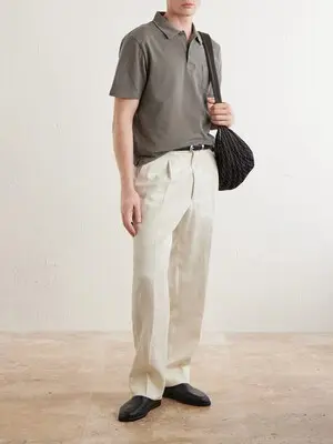 Sunspel Riviera Cotton-mesh Polo Shirt - Gray
