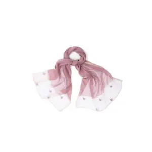 Saachi Butterfly Detail Silk Scarf - Pink