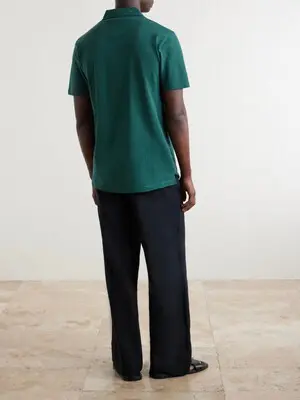 Sunspel Riviera Slim-fit Cotton-mesh Polo Shirt - Green