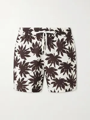 Onia Charles Straight-leg Printed Swim Shorts - Brown