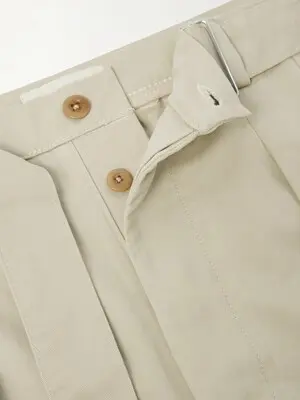 Officine Générale Straight-leg Pleated Cotton-twill Chinos
