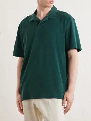 Sunspel Cotton-terry Polo Shirt - Green