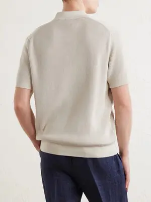 Sunspel Ribbed Cotton Polo-shirt