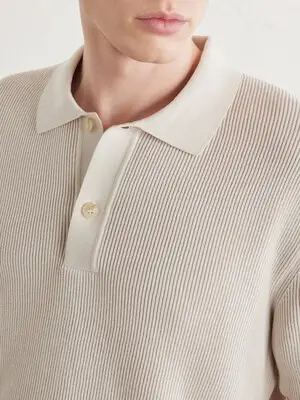 Sunspel Ribbed Cotton Polo-shirt