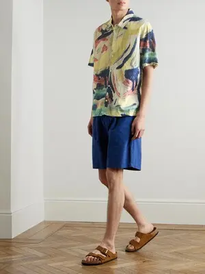 Folk Gabe Printed Linen And Cotton-blend Shirt - Multi