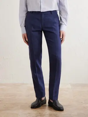 Sunspel Straight-leg Pleated Linen Trousers