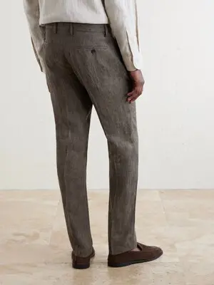 Sunspel Straight-leg Pleated Linen Trousers