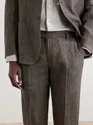 Sunspel Straight-leg Pleated Linen Trousers