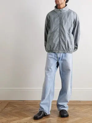 AGOLDE Marshall Crinkled Cotton-blend Shell Bomber Jacket