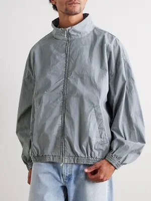 AGOLDE Marshall Crinkled Cotton-blend Shell Bomber Jacket