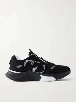 Valentino Garavani Demivee Suede-trimmed Mesh Sneakers