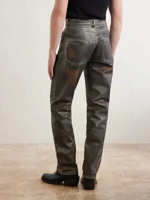 424 Straight-leg Leather Trousers With Metallic Coating