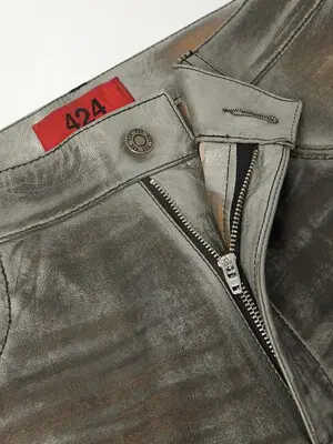 424 Straight-leg Leather Trousers With Metallic Coating