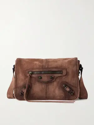 Balenciaga Le City Flap Messenger Leather Bag - Brown