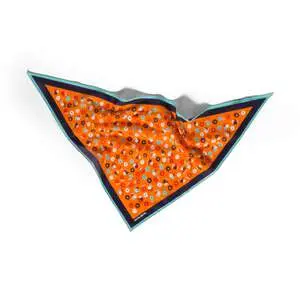 Miu Miu Floral Print Poplin Scarf - Orange/red