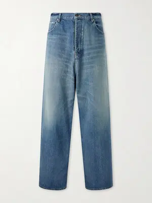 Balenciaga Wide-leg Distressed Jeans - Blue