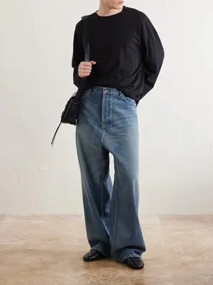 Balenciaga Wide-leg Distressed Jeans