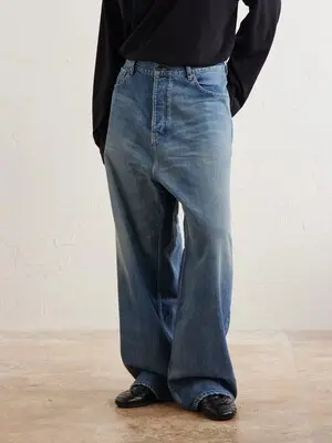 Balenciaga Wide-leg Distressed Jeans