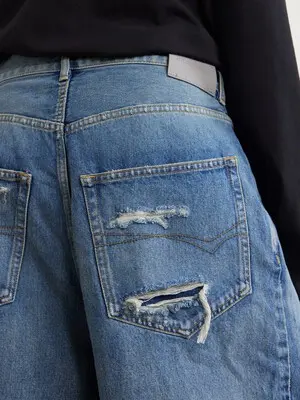 Balenciaga Wide-leg Distressed Jeans