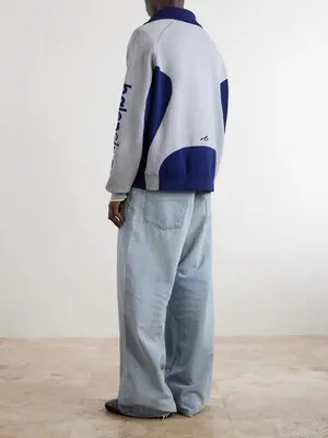 Balenciaga Logo Jacquard Zip-up Sweater