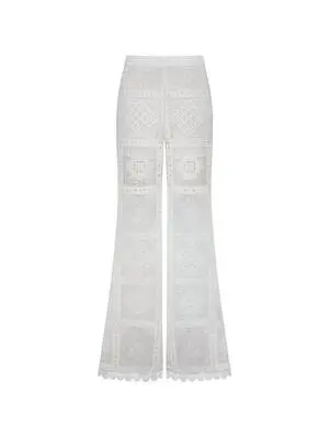 Zimmermann ZIMMERMANN Aster Embroidered Palazzo Pants White