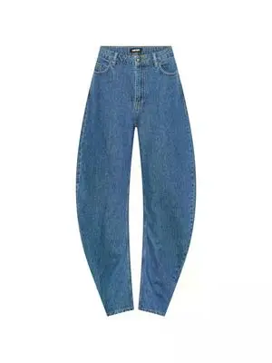 ROTATE BY BIRGER CHRISTENSEN Draped Barrel Leg Jeans - Blue