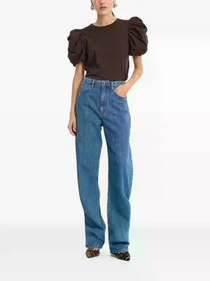 ROTATE BY BIRGER CHRISTENSEN Draped Barrel Leg Jeans