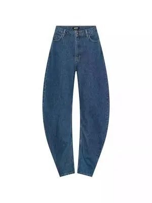 ROTATE BY BIRGER CHRISTENSEN Draped Barrel Leg Jeans - Blue