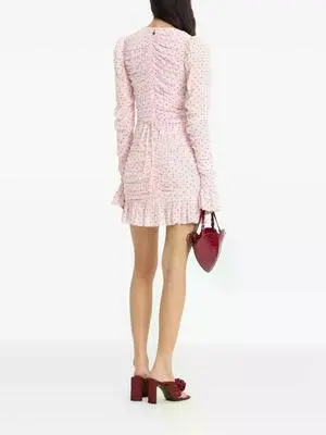 ROTATE BY BIRGER CHRISTENSEN Floral Appliqué Ruched Dress