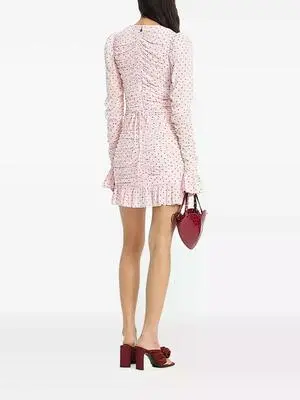 ROTATE BY BIRGER CHRISTENSEN Floral Ruched Mini Dress - Pink