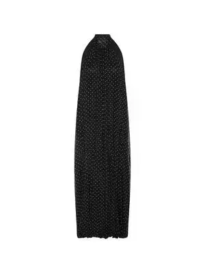 ROTATE BY BIRGER CHRISTENSEN Chiffon Dotted Halterneck Balloon Jumpsuit - Black