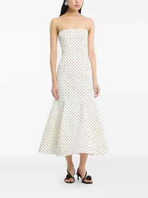 ROTATE BY BIRGER CHRISTENSEN Polka Dot Midi Dress
