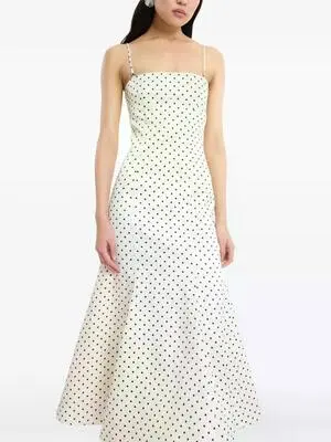 ROTATE BY BIRGER CHRISTENSEN Polka Dot Midi Dress