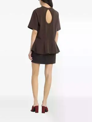 ROTATE BY BIRGER CHRISTENSEN Peplum T-shirt - Brown