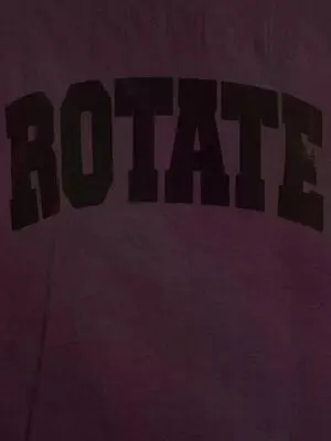 ROTATE BY BIRGER CHRISTENSEN Bordeaux Cotton Crew Neck T-shirt