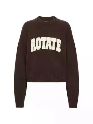 ROTATE BY BIRGER CHRISTENSEN Wool Crew Neck Sweater - Brown