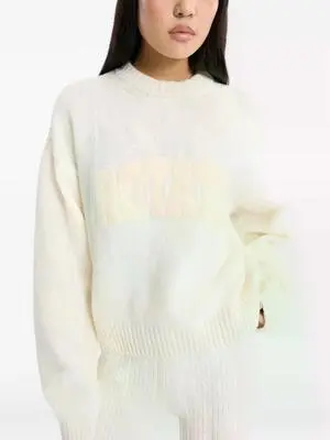 ROTATE BY BIRGER CHRISTENSEN Ribbed Logo Crew Neck Sweater