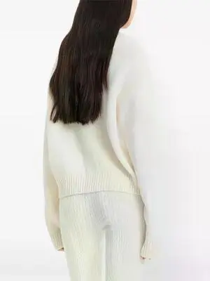 ROTATE BY BIRGER CHRISTENSEN Ribbed Logo Crew Neck Sweater