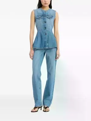 ROTATE BY BIRGER CHRISTENSEN Flared-hem Denim Vest