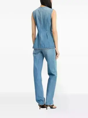 ROTATE BY BIRGER CHRISTENSEN Flared-hem Denim Vest