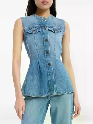 ROTATE BY BIRGER CHRISTENSEN Flared-hem Denim Vest