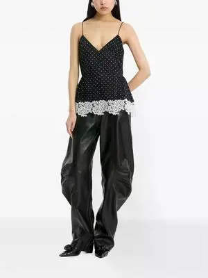 ROTATE BY BIRGER CHRISTENSEN Polka-dot Lace Top - Black