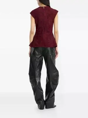 ROTATE BY BIRGER CHRISTENSEN High-waisted Leather Wide-leg Cargo Pants